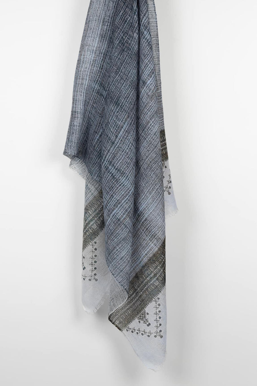 Fular Eryon azul grisáceo estampado geométrico | Rivera